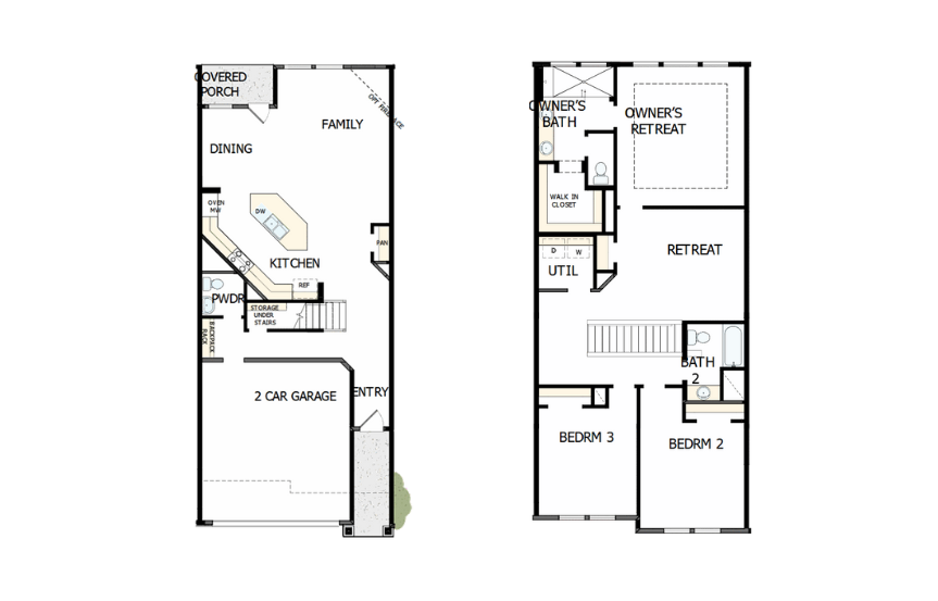 2 Story Townhouse Floor Plans With Garage - Home Alqu